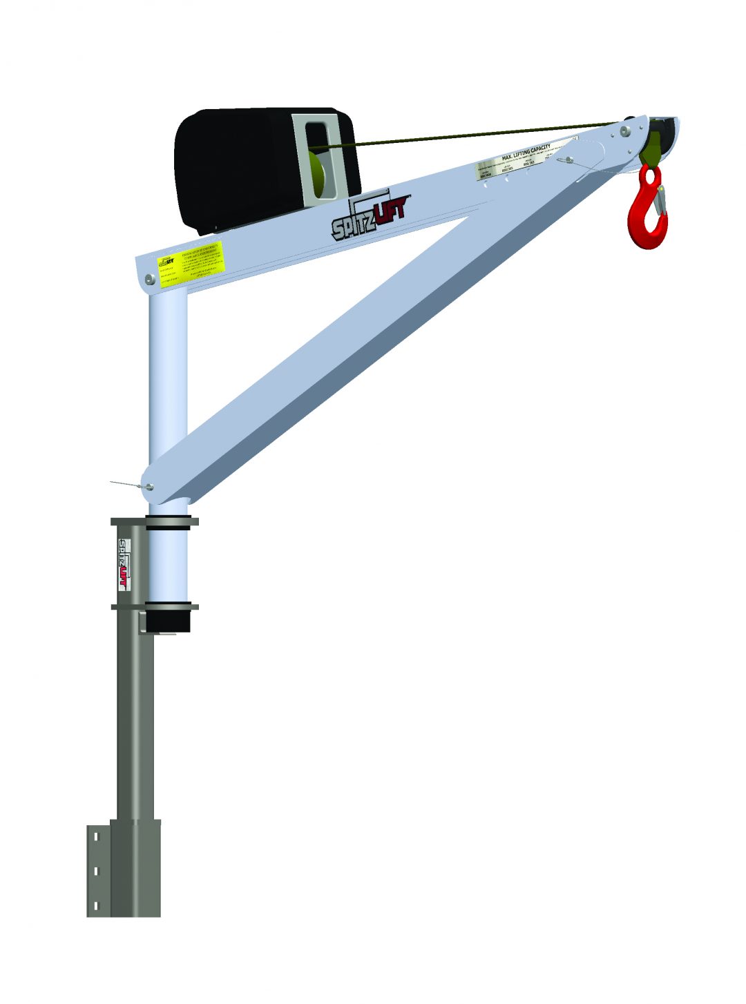 Vertical Mount_4 ft crane - SpitzLift Portable Crane